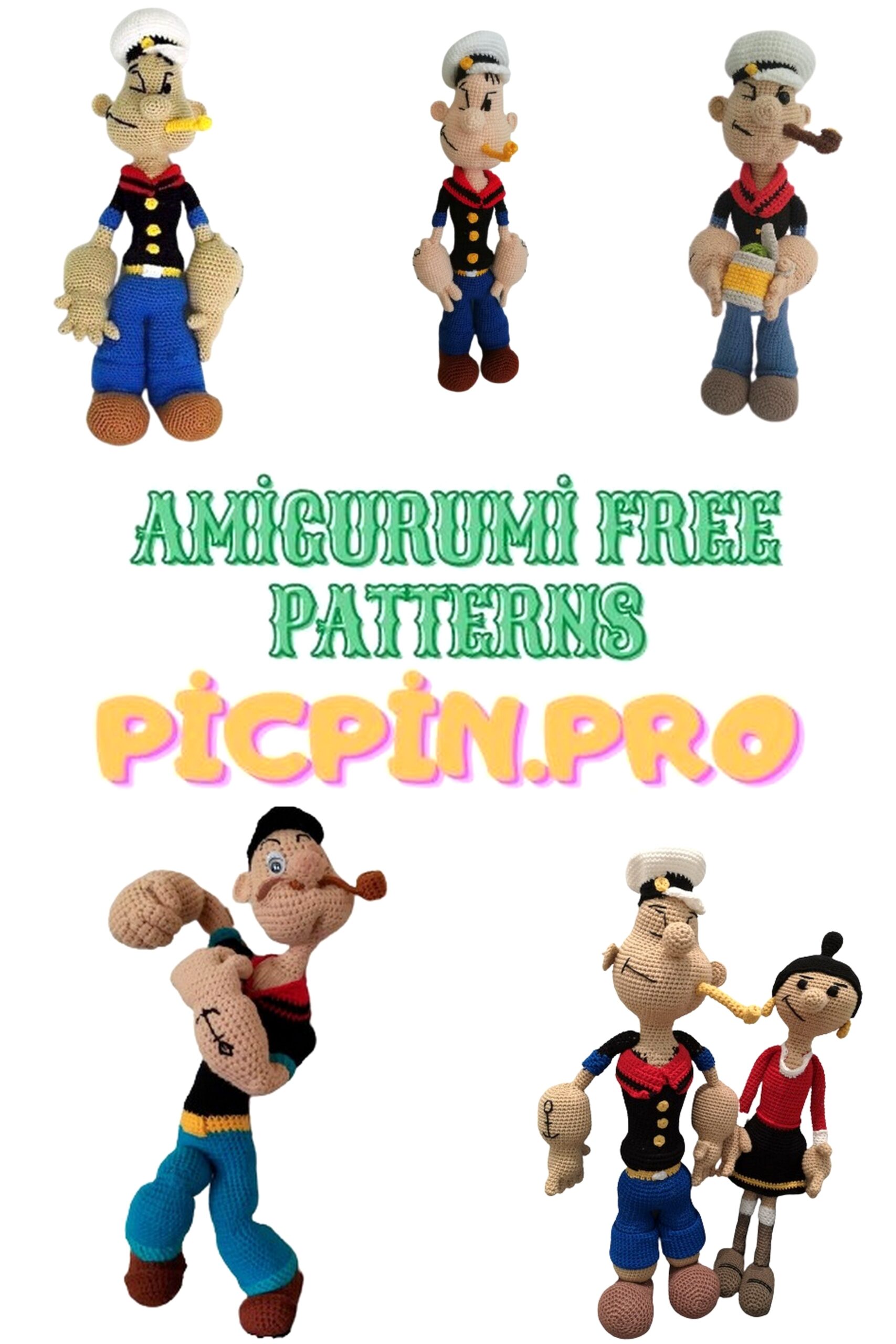 Popeye The Sailor Man Amigurumi Free Crochet Pattern – Amigurumi ...