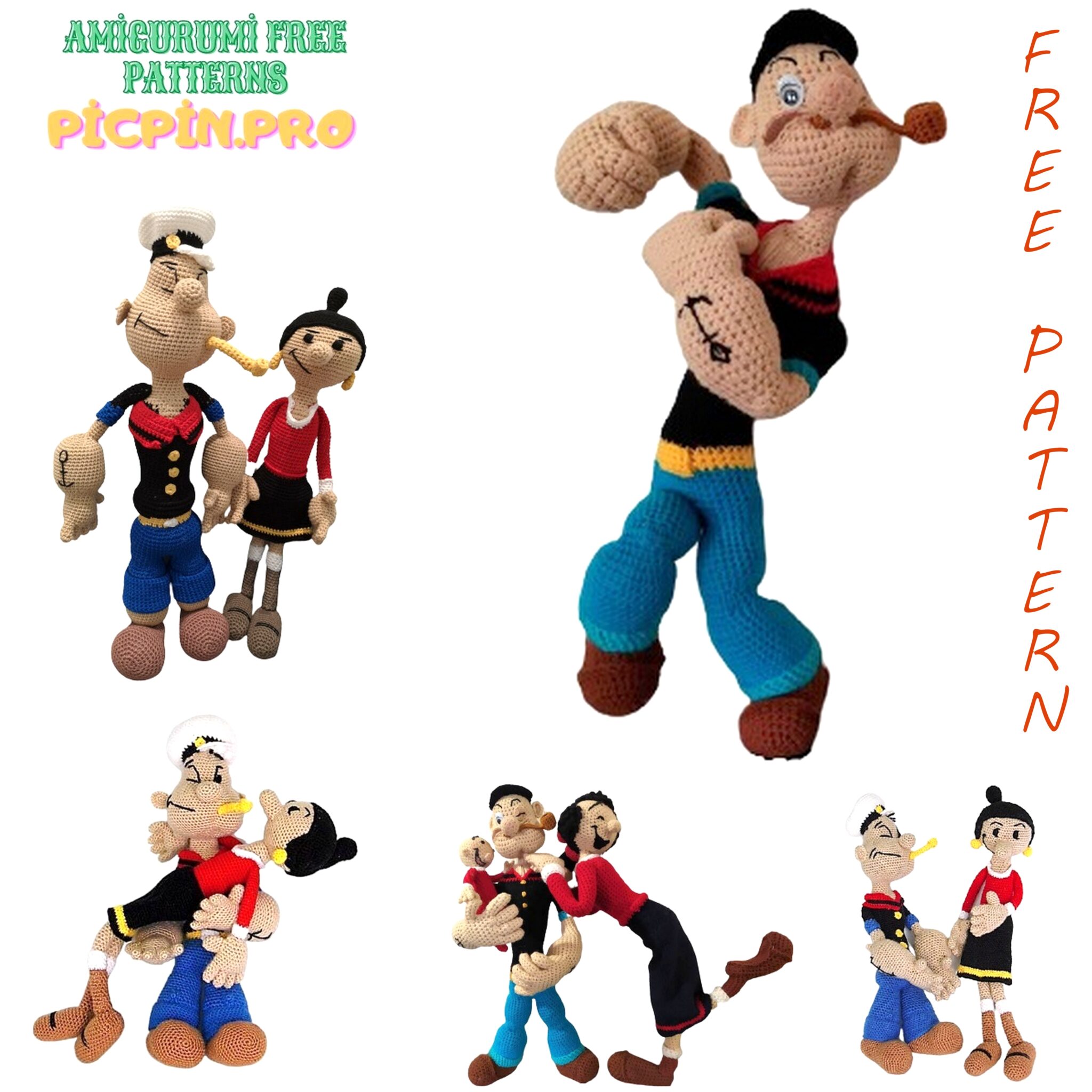 Popeye The Sailor Man Amigurumi Free Crochet Pattern – Amigurumi ...