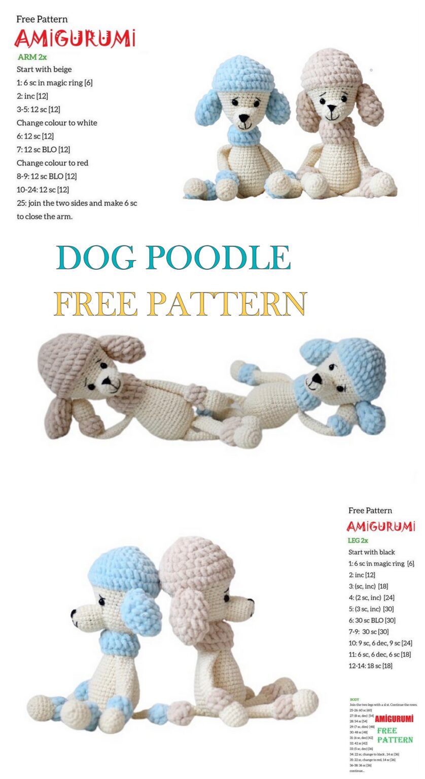 Amigurumi Dog Poodle Free Crochet Pattern – Amigurumi – Picpin.pro